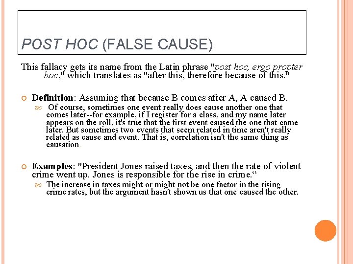 LOGICAL FALLACIES Continuing into the world of Argument