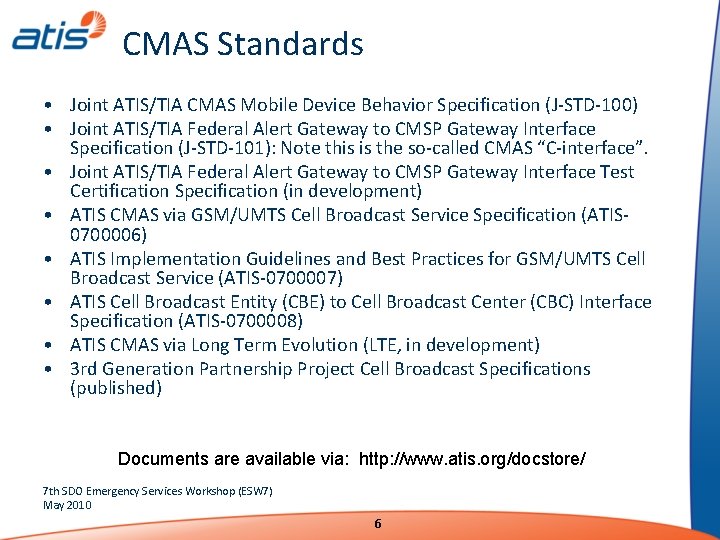 Commercial Mobile Alert System Status Update Presented by
