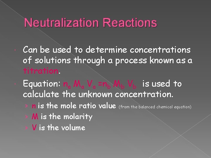 Neutralization Reactions Acid Base Salt Water Neutralization Reactions