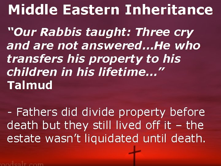 Bryan Widner Middle Eastern Inheritance Our Rabbis taught