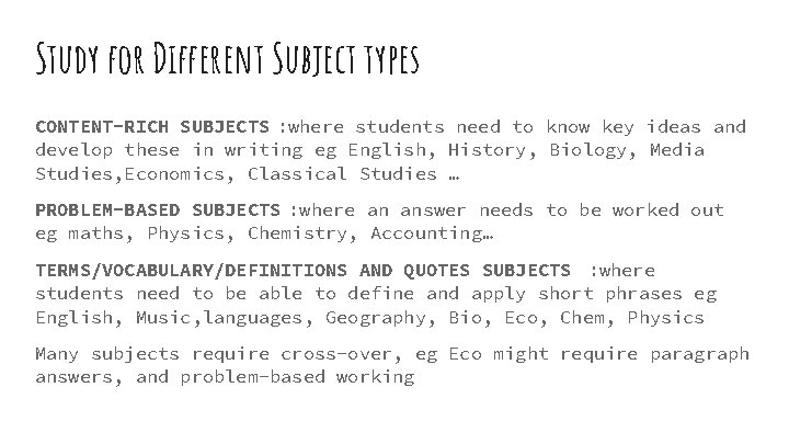 Building Study Skills For Derived Grade and External