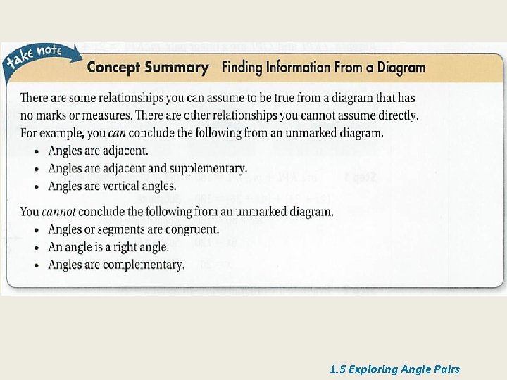 Section 1 5 Exploring Angle Pairs Objective Students