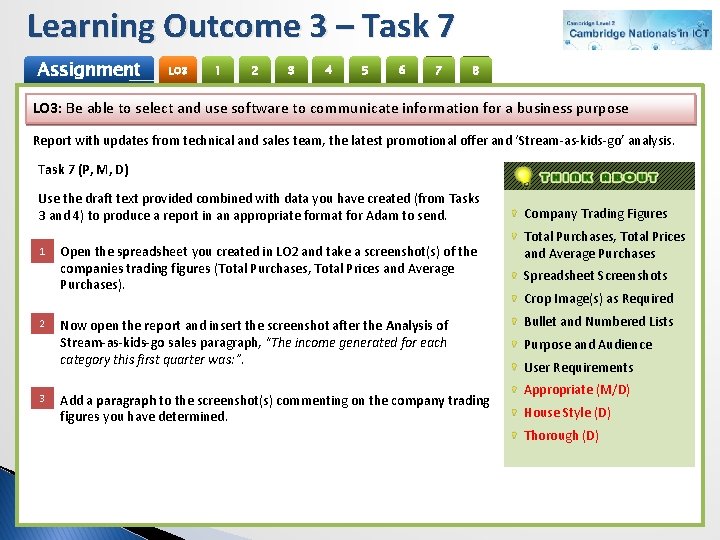 Learning Outcome 3 Assignment LO 3 1 2