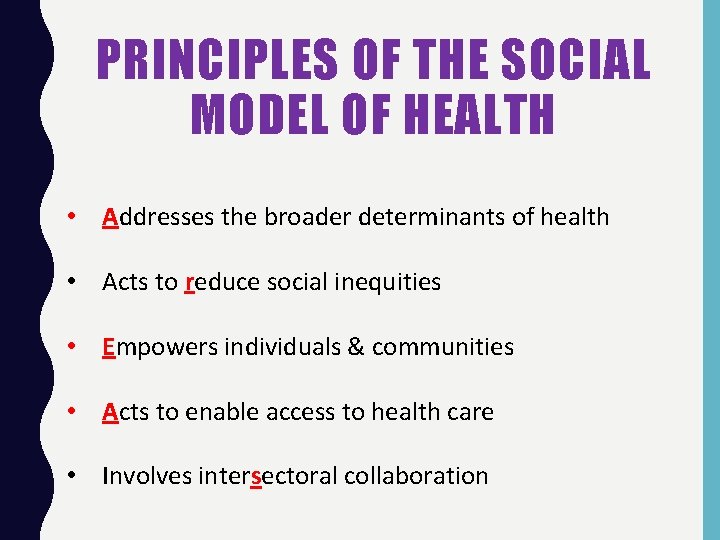 MODELS OF HEALTH BIOMEDICAL MODEL OF HEALTH SOCIAL