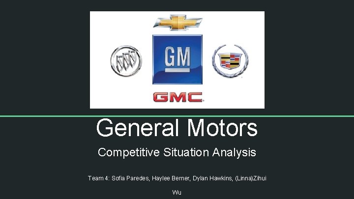 General Motors Competitive Situation Analysis Team 4 Sofia