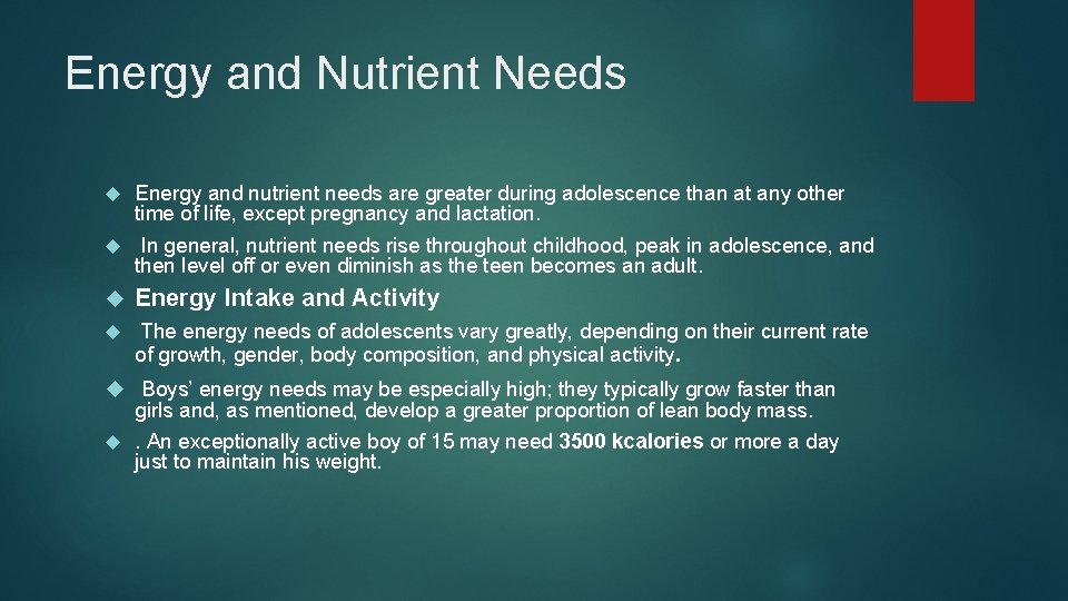 Lect 16 Nutrition during Adolescence BY DR UMER