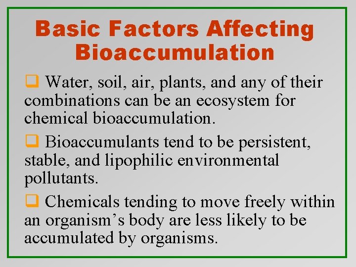 Environmental Endocrine Disruptors Part II Bioaccumulation Hypothalamus ...