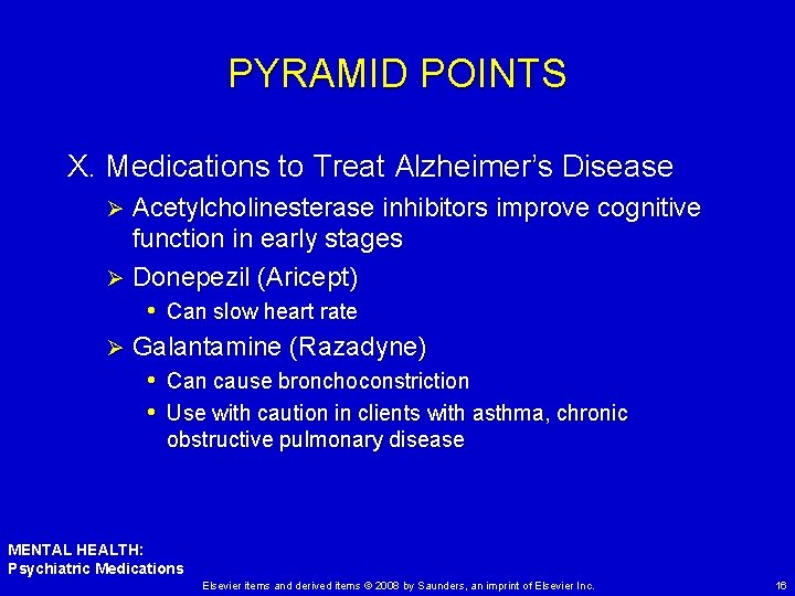PYRAMID POINTS CHAPTER 76 PSYCHIATRIC MEDICATIONS PYRAMID POINTS