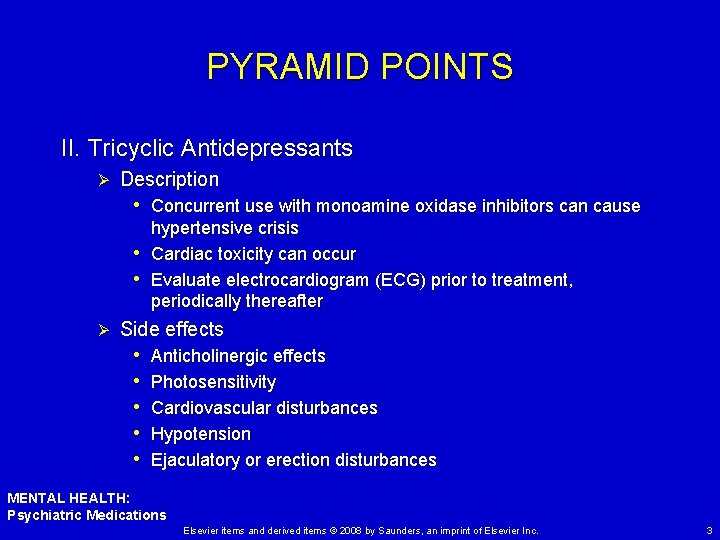 PYRAMID POINTS CHAPTER 76 PSYCHIATRIC MEDICATIONS PYRAMID POINTS