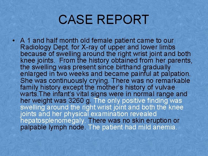 CASE OF A RARE DISEASE EARLY CONGENITAL SYPHILIS