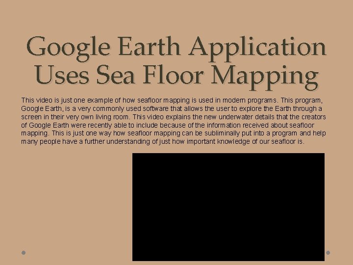 Seafloor Mapping In Partnership with Colleen Peters By