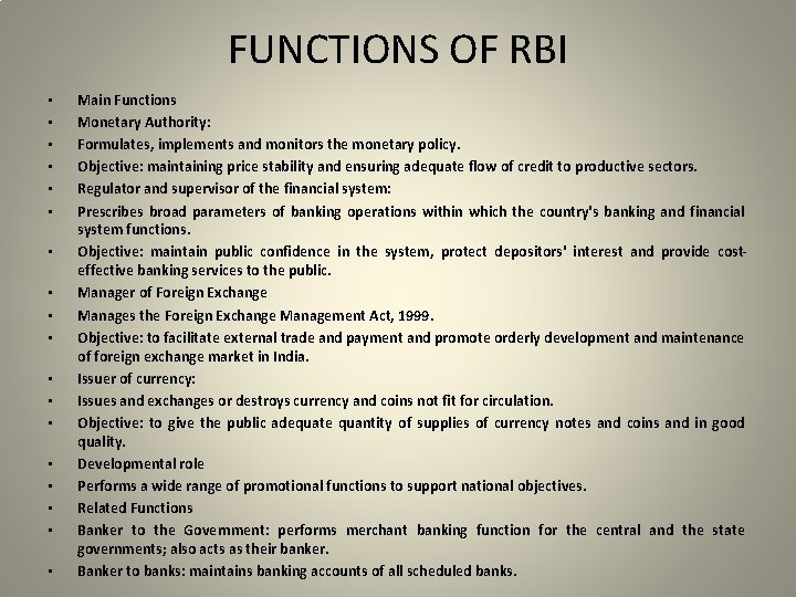 RESERVE BANK OF INDIA Establishment The Reserve Bank