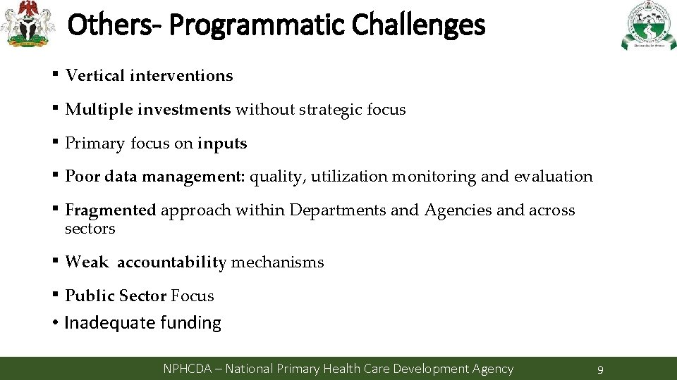 National Primary Health Care Development Agency Workable Solutions