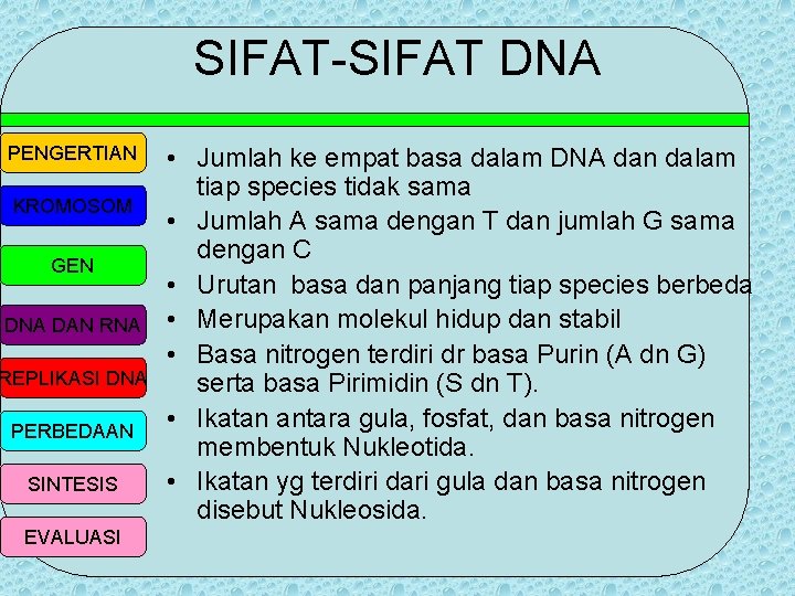 BAB III SUBSTANSI GENETIK PENGERTIAN KROMOSOM GEN DNA