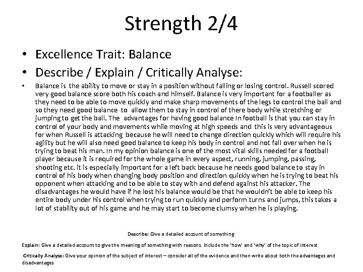Unit 27 referral 12 Task 2 Performance Strengths