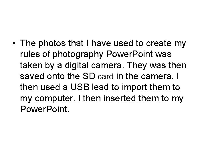 Basic rules of photography The photos that I