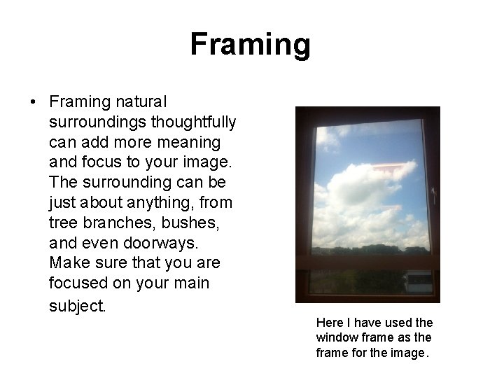 Basic rules of photography The photos that I