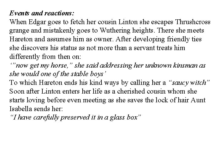 WUTHERING HEIGHTS Catherine Linton Earnshaw Ayesha Nasir Sidra