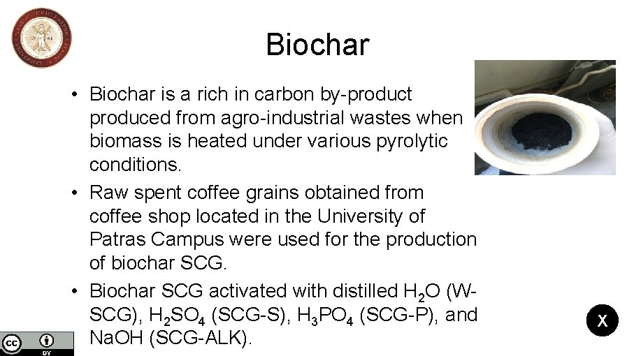 Spent coffee grains biochar activation and its effects