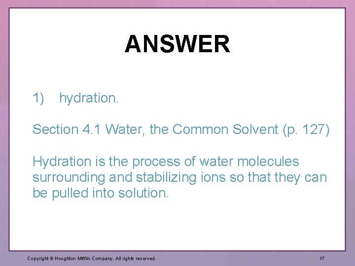 Chapter 4 Types of Chemical Reactions and Solutions