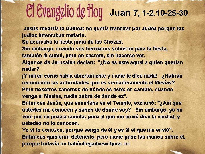 Juan 7 1 2 10 25 30 Jess
