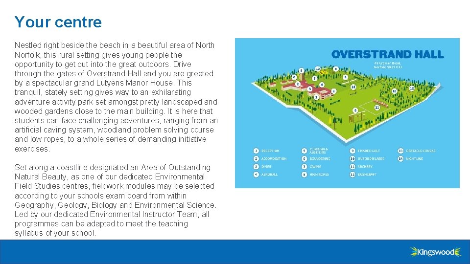 An educational adventure to remember Location Overstrand Norfolk