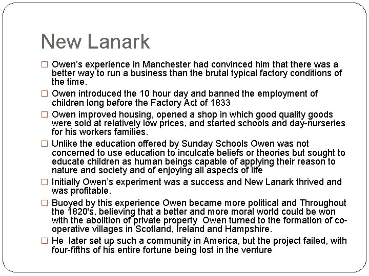 How was Robert Owen different to other factory