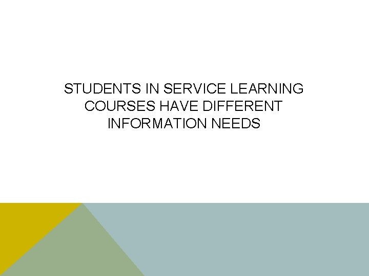 Information in the Real World BUILDING A BRIDGE