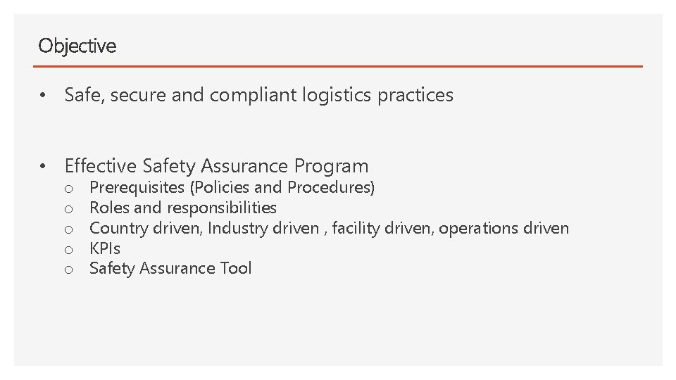 Logistics Safety Assurance Slobodan Lazic Logistics HSE and