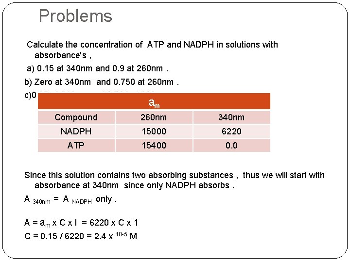 Spectrophotometry Coupled Assay Many compounds of biological importance