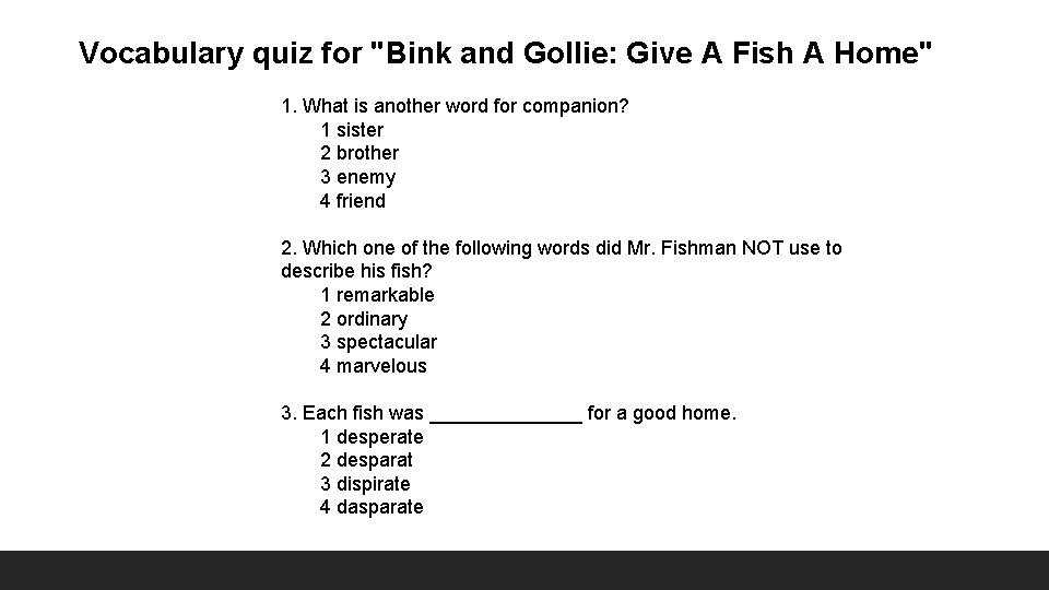 Bink and Gollie Give A Fish A Home