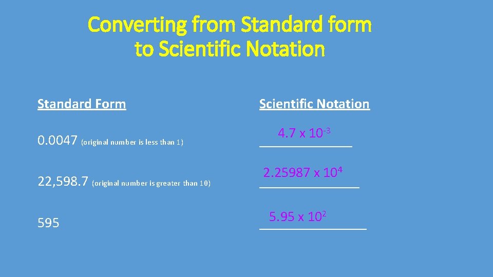 Matter Part 2 Scientific Notation What is Scientific
