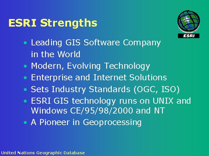 United Nations Geographic Database UN Meeting on Cartography