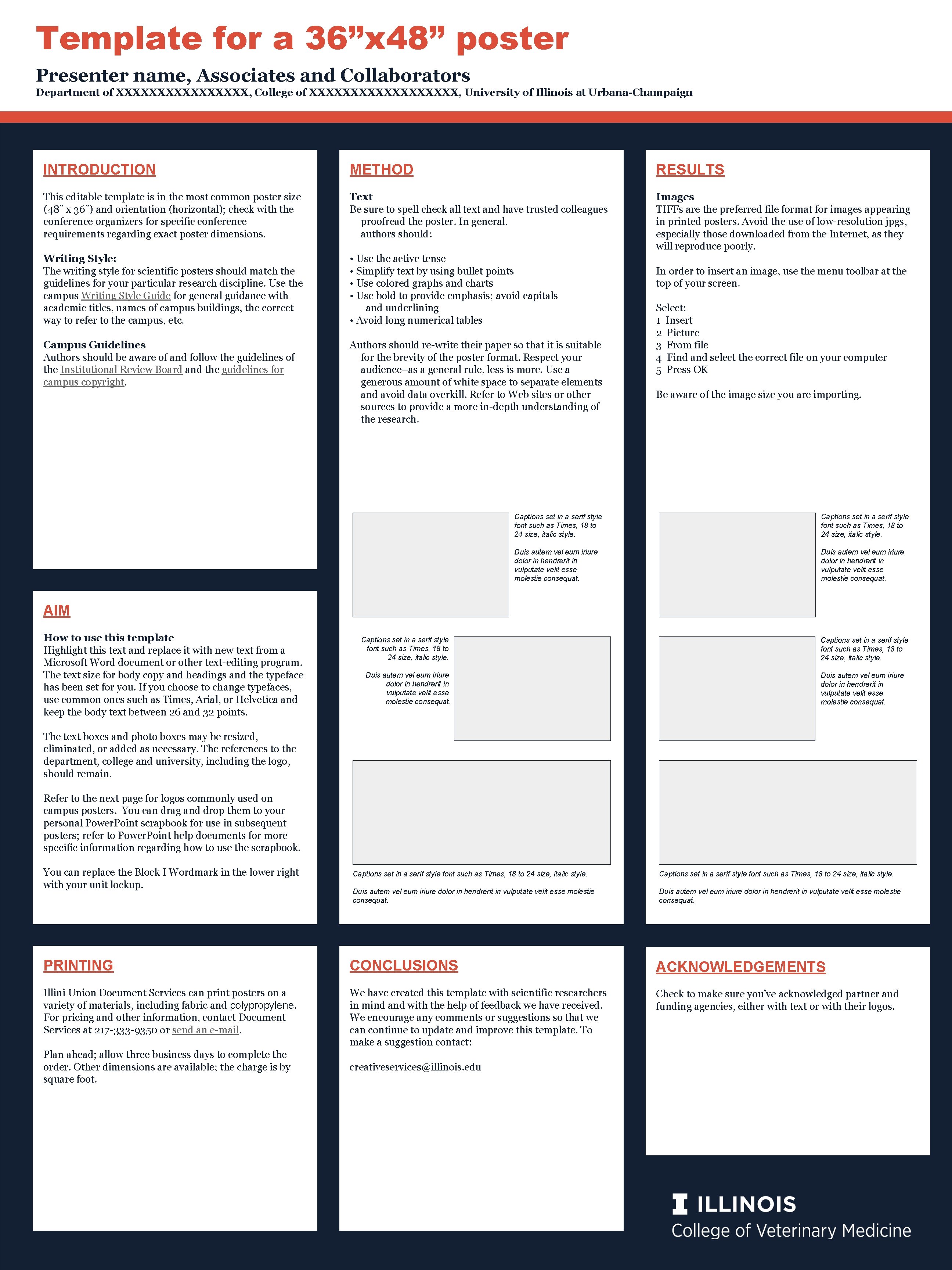 Template for a 36x 48 poster Presenter name