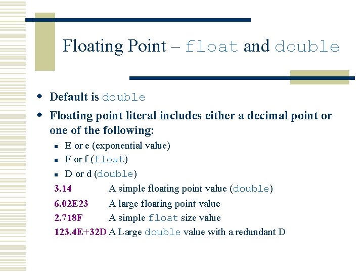 Identifiers Keywords and Types Objectives w w w