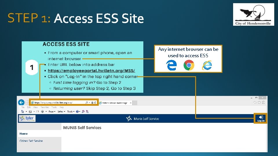 ESS Login Instructions STEP 1 Any internet browser