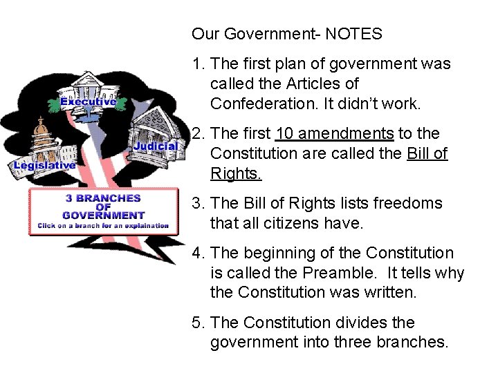 Our Government NOTES 1 The first plan of