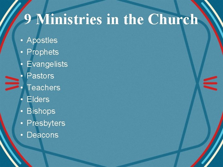 Received from Jesus Christ Pastors calling received from