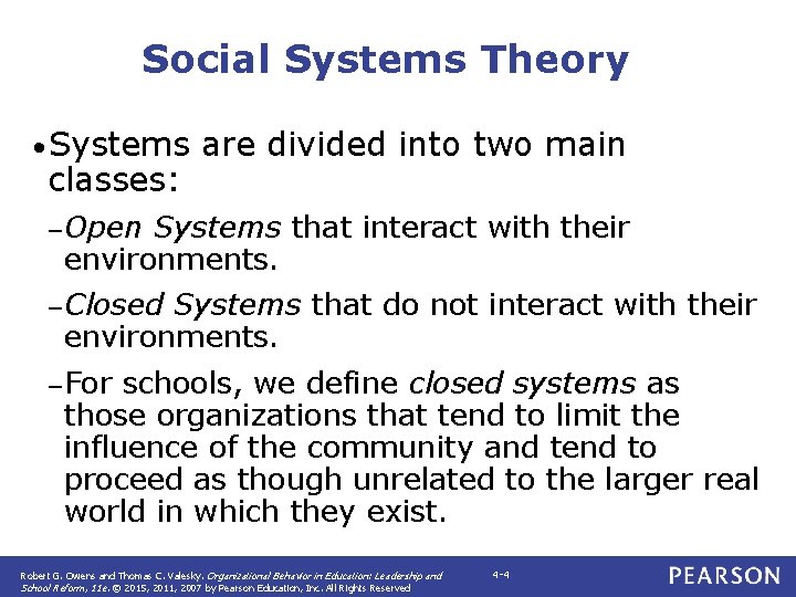 CHAPTER 4 A Systems Approach to Organizational Behavior