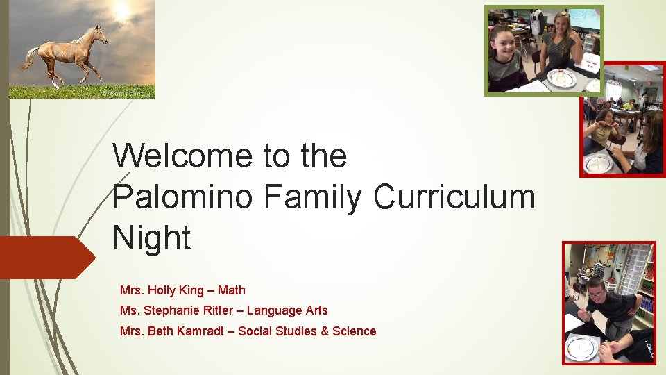 Welcome to the Palomino Family Curriculum Night Mrs