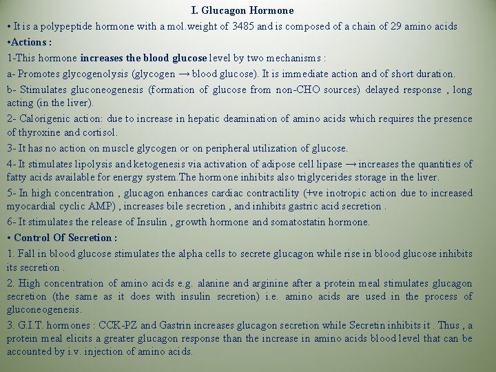 6 THE PANCREATIC HORMONES AND BLOOD GLUCOSE REGULATION