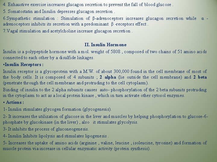 6 THE PANCREATIC HORMONES AND BLOOD GLUCOSE REGULATION