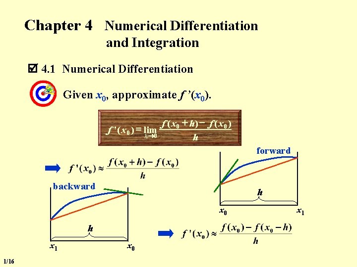 Chapter 4 Numerical Differentiation and Integration 4 1