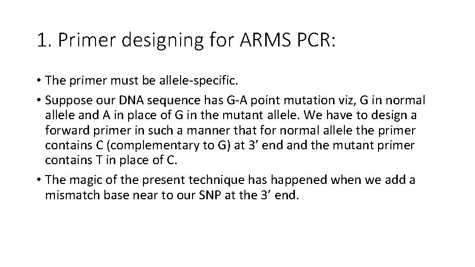 ARMSPCR Amplification Refractory Mutation System PCR Ali I