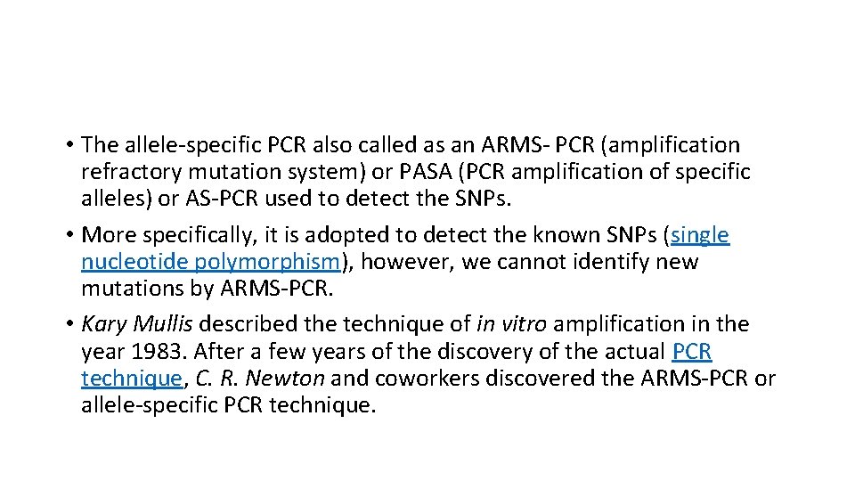 ARMSPCR Amplification Refractory Mutation System PCR Ali I