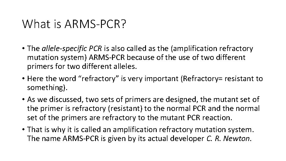 ARMSPCR Amplification Refractory Mutation System PCR Ali I