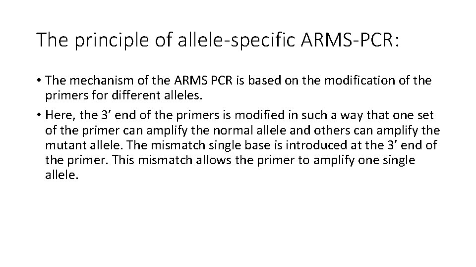 ARMSPCR Amplification Refractory Mutation System PCR Ali I