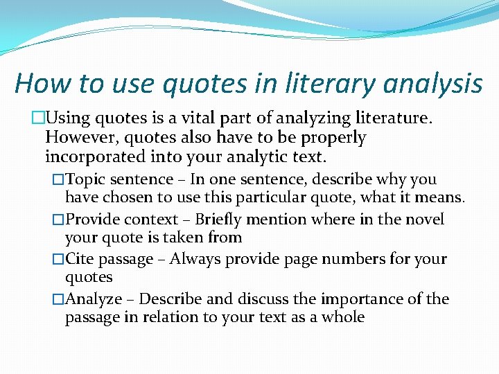 Analyzing literature What does it mean Definition a