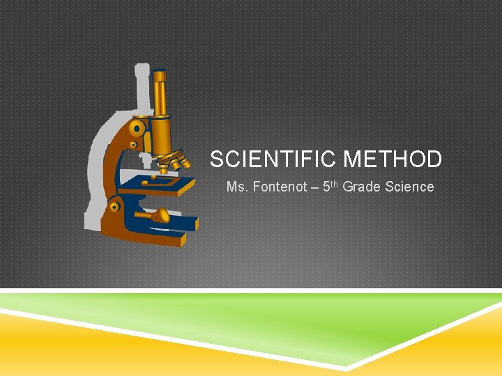 SCIENTIFIC METHOD Ms Fontenot 5 th Grade Science