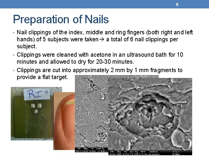 1 RAPID ELEMENTAL ANALYSIS OF HUMAN FINGERNAILS USING